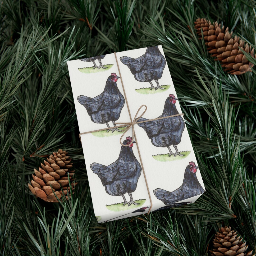 Black Chicken Gift Wrap Paper, Jersey Giant, Country, Farm Style, Farm ...