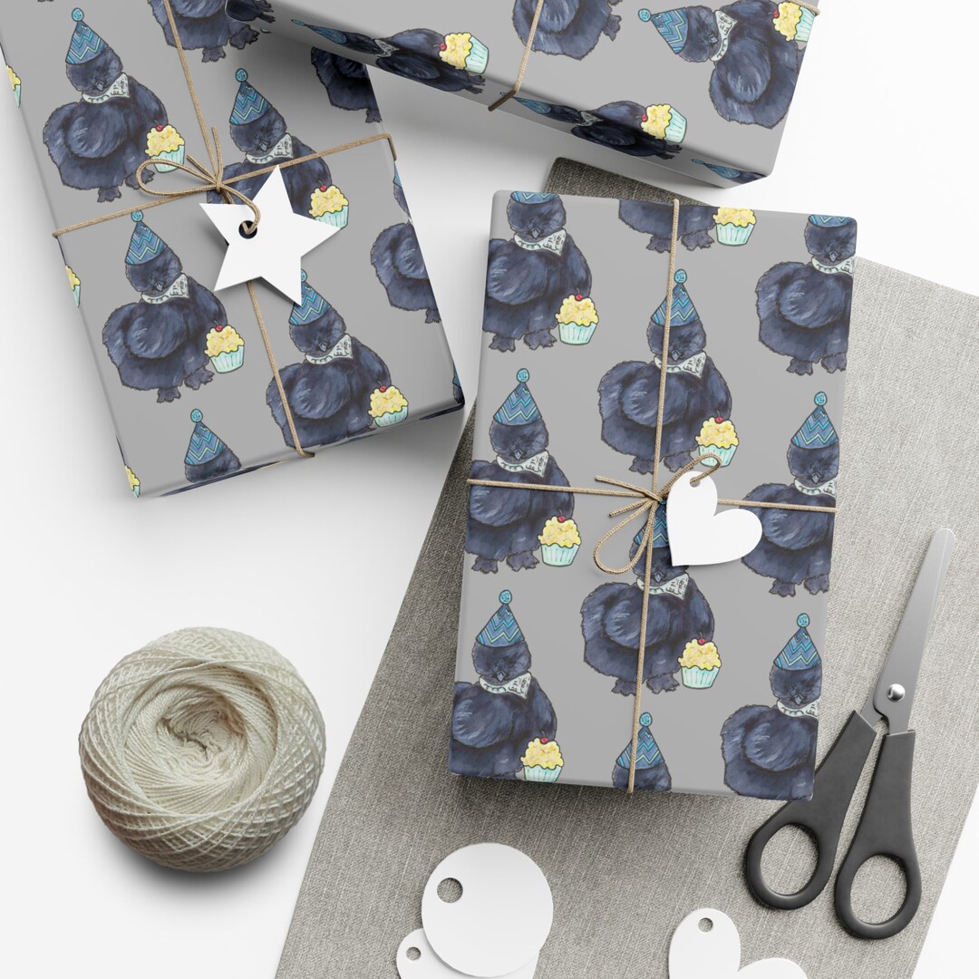 Black Silkie Chicken Gift Wrap Paper, Chicken Lover, Hen Wrapping Paper ...