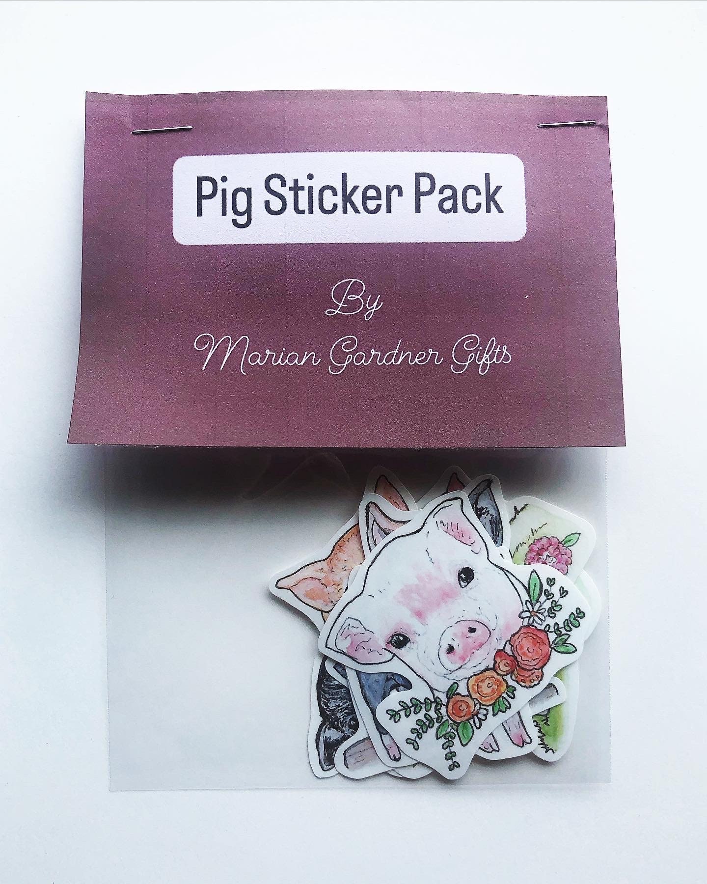 Pig Sticker Pack-handmade Artwork. Collectible Pig Stickers. - Etsy