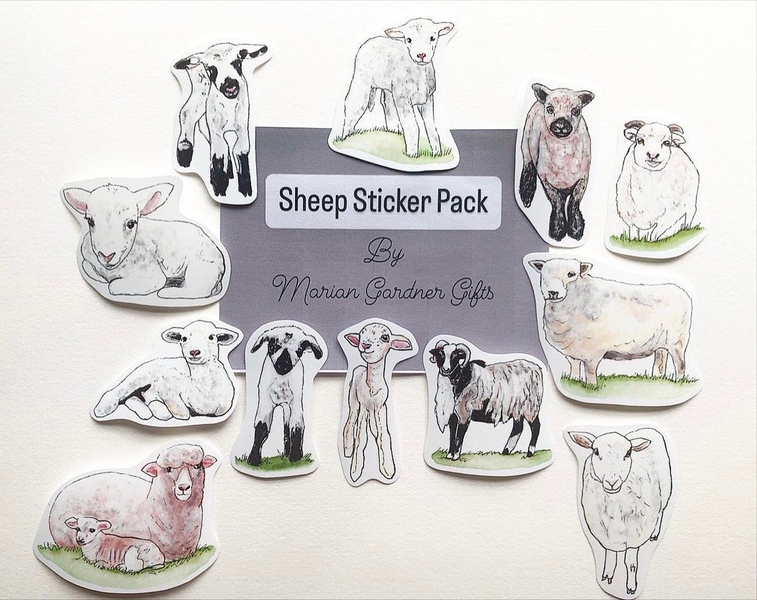 Sheep Sticker Pack-handmade Artwork,collectible Farm Animal Stickers ...