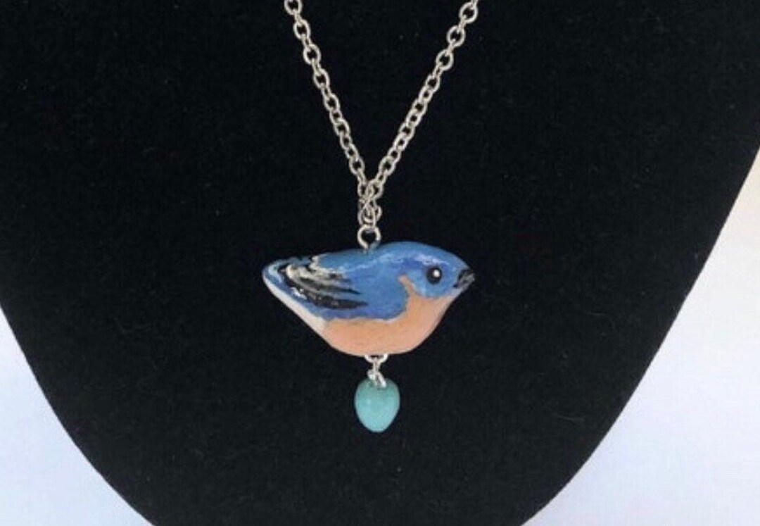 Handmade Blue Bird Necklace-bird Lover,song Bird,nature Lover Gift,bird ...