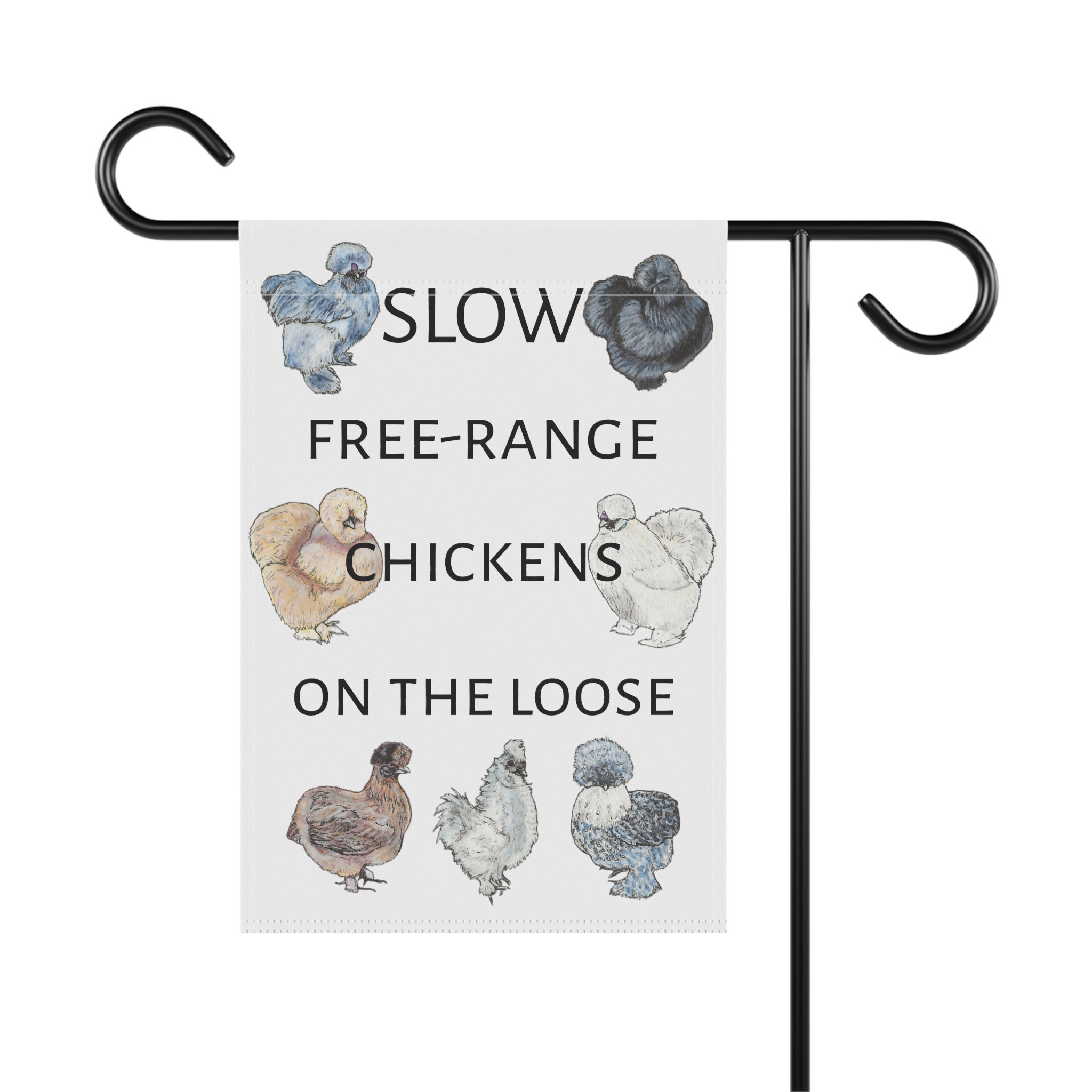Silkie Chicken Garden & House Banner, Chicken Lover Gift, Cute Chicken ...