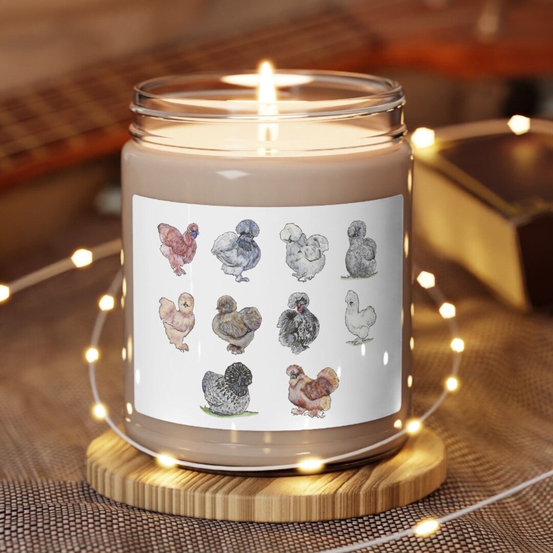 Silkie Chickens Scented Soy Candle, 9oz, Silkie Lover Gift, Stocking ...
