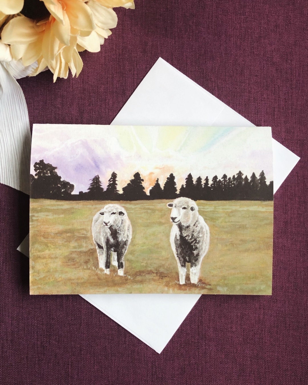 Sheep Greeting Card. Handmade,note Card,sheep Lover,farm Lover Gift ...