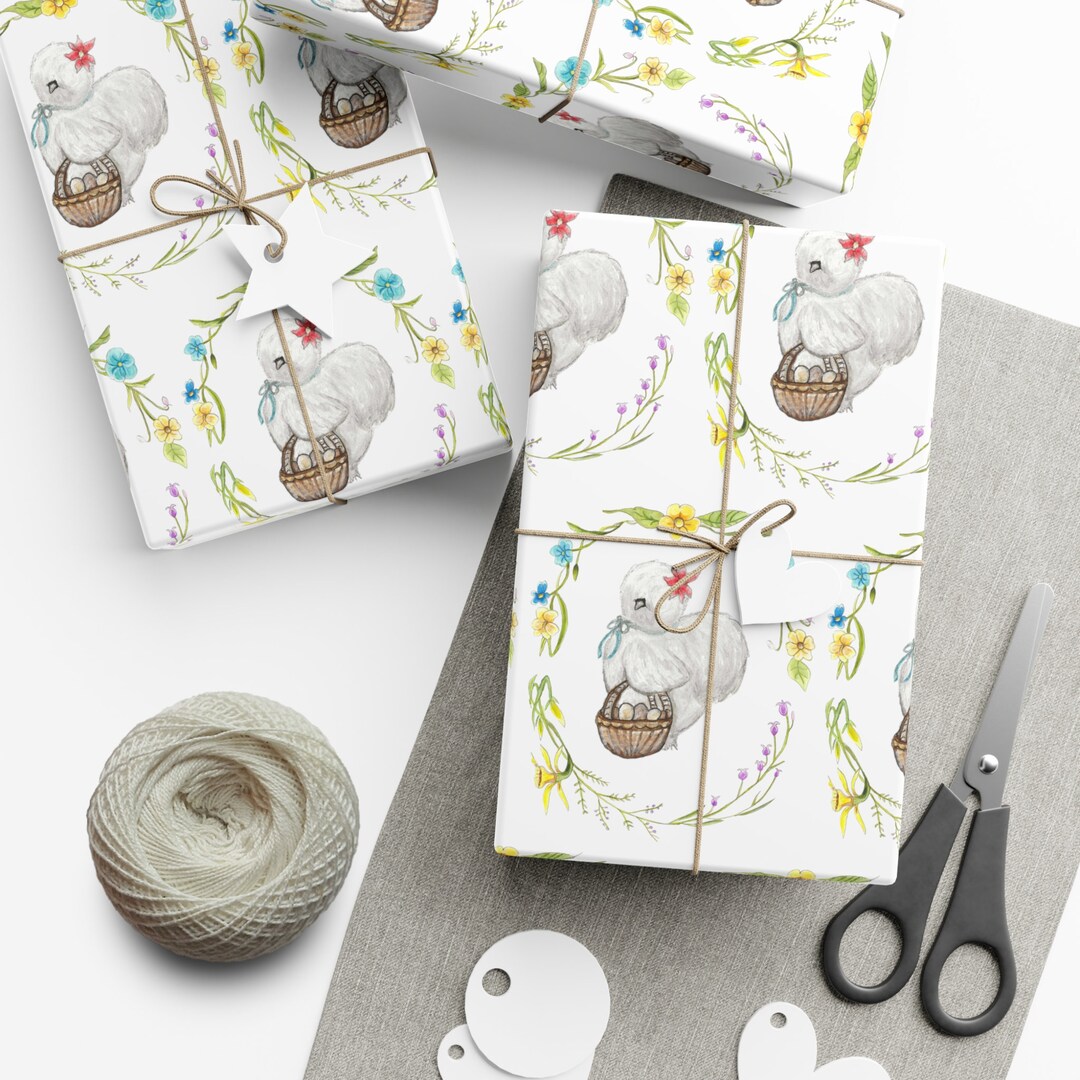 Silkie Chicken Gift Wrap: Farm Animal Paper, Country Decor - Etsy