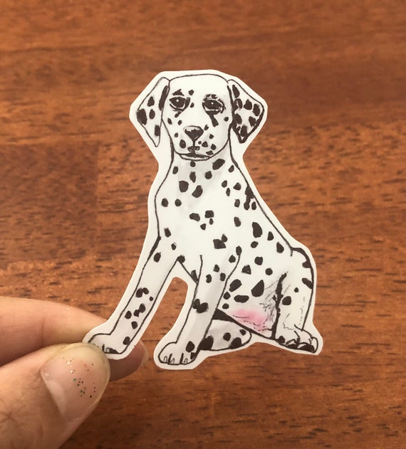 Vinyl Dalmatian Puppy Sticker-handmade Glossy Artworkdog - Etsy