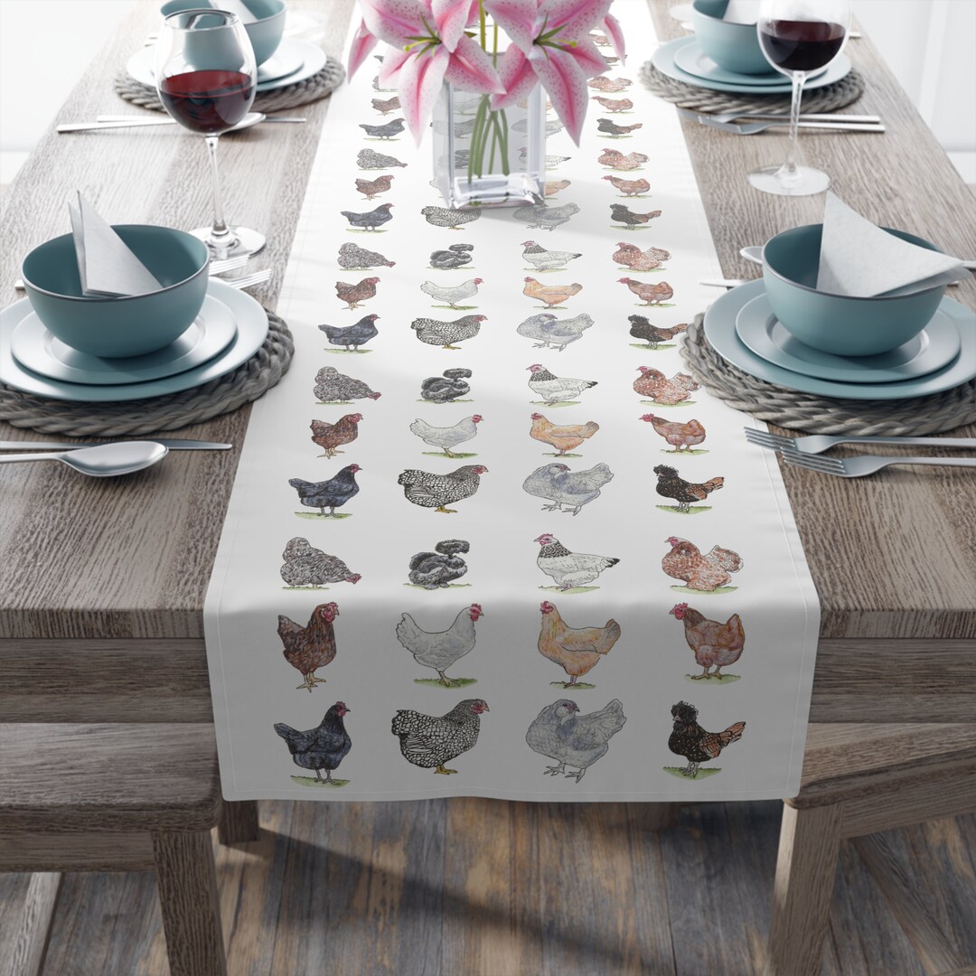 Chicken Table Runner Farmhouse Decor Chicken Lover Gift - Etsy