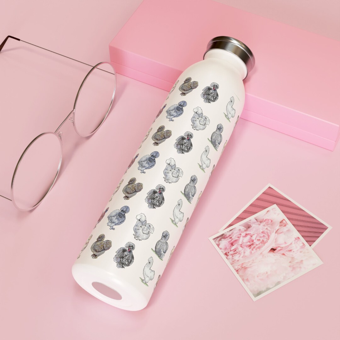 Silkie Chicken 20oz Slim Water Bottle, Chicken Lover Gift, Chicken Mom ...