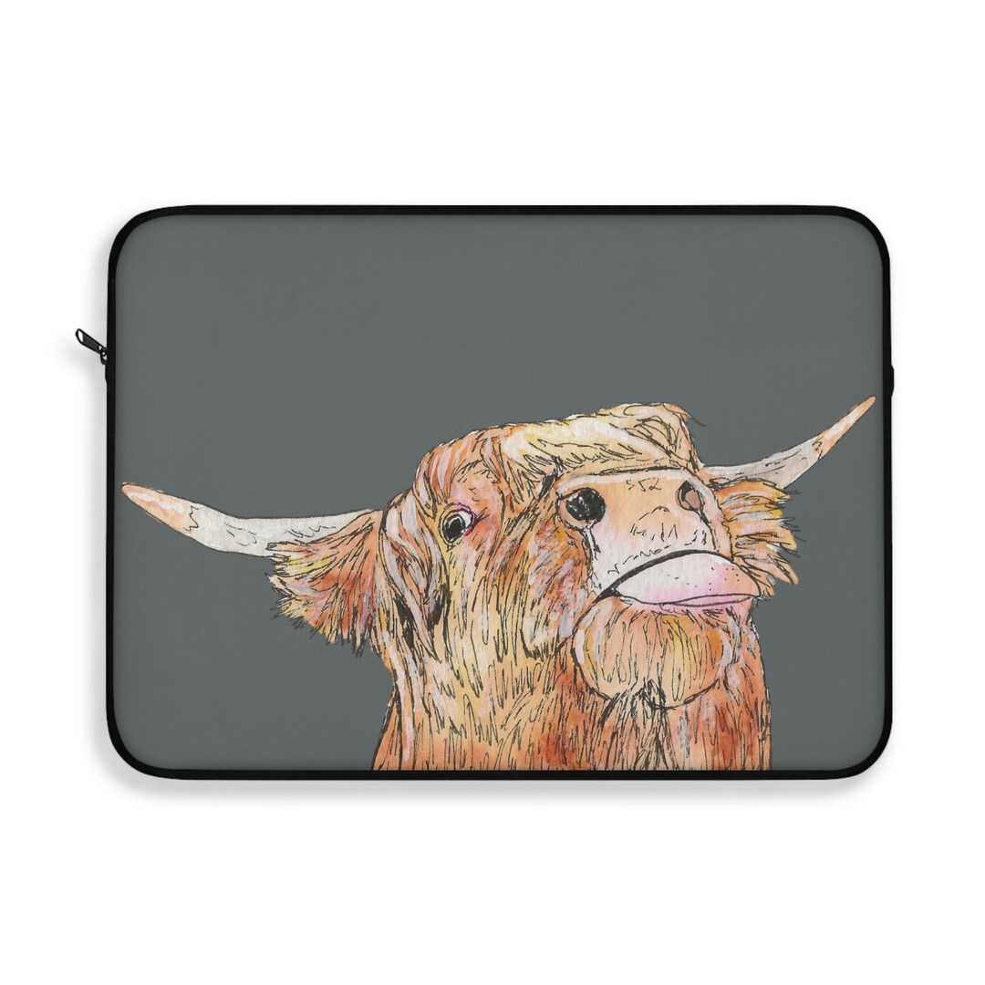 Highland Cow Laptop Sleeve, Cow Lover Gift, Cute Cow Accessory - Etsy