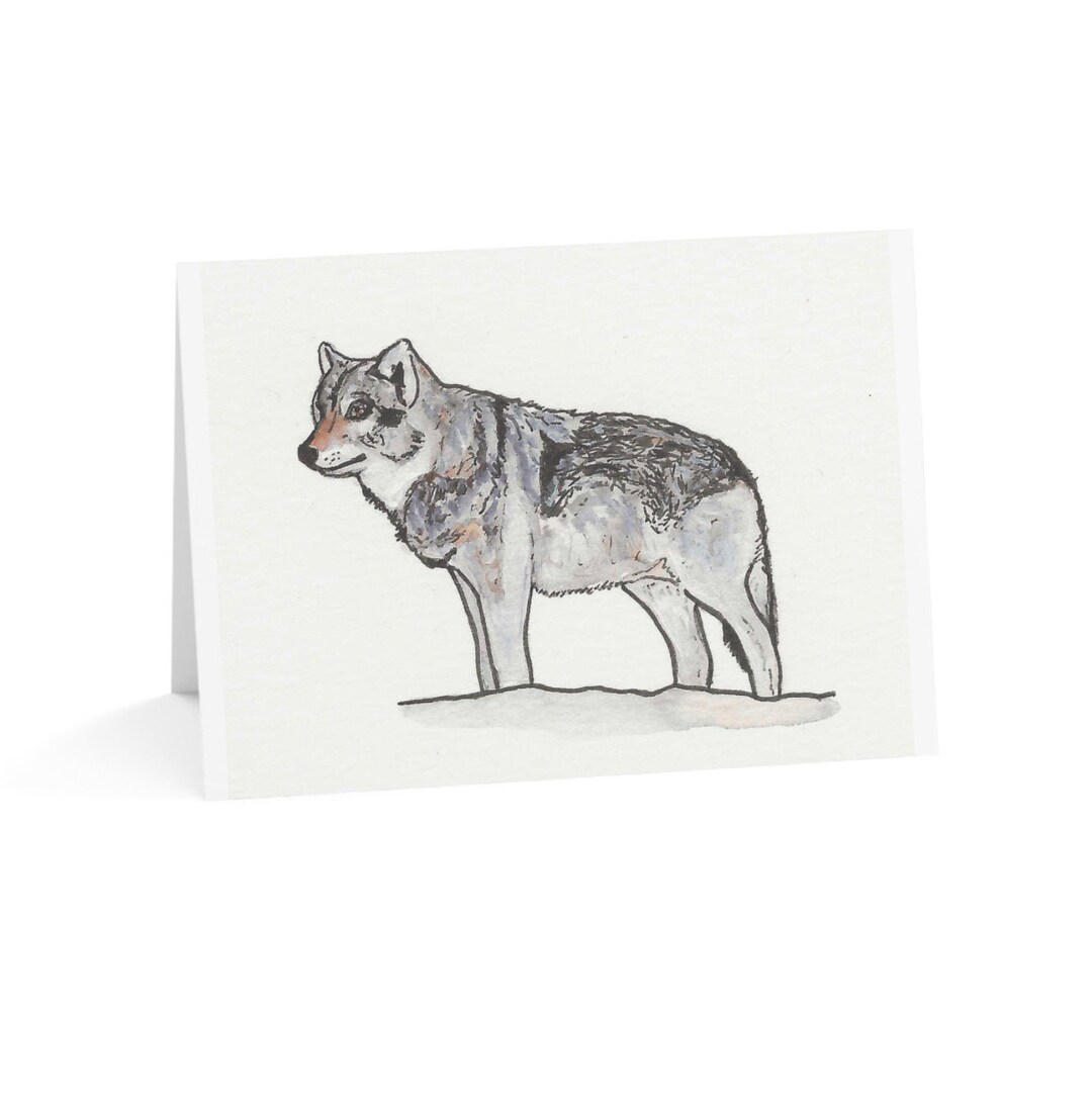 Wolf Art Greeting Card. Handmade|note Card|wolf Lover|wolf Lover Gift ...