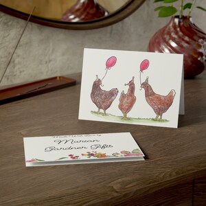 Chicken Party Greeting Card. Handmade,note Card,chicken Lover,farm ...
