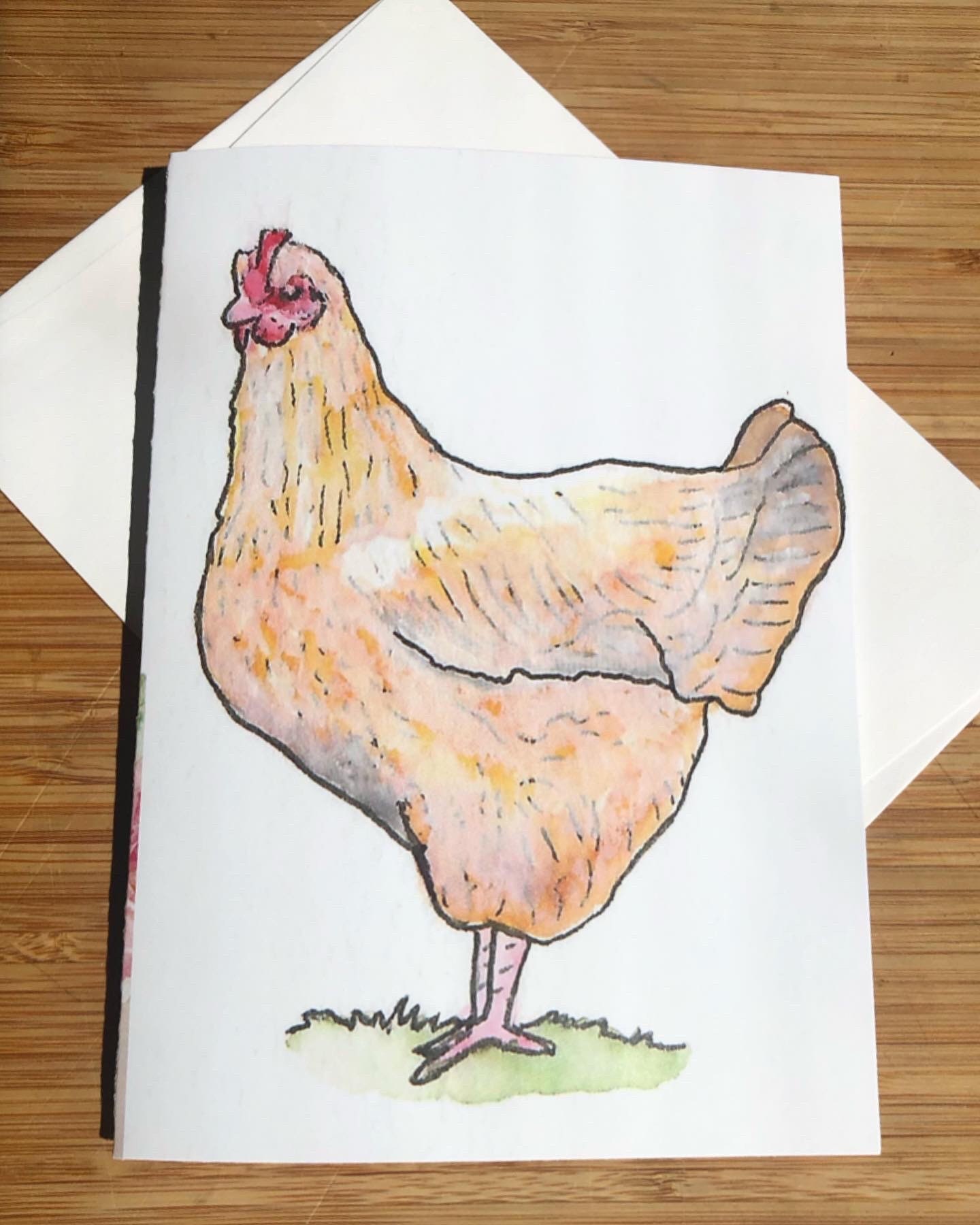 Chicken Greeting Cards. Handmade|note Card|chicken Lover|farm Lover ...