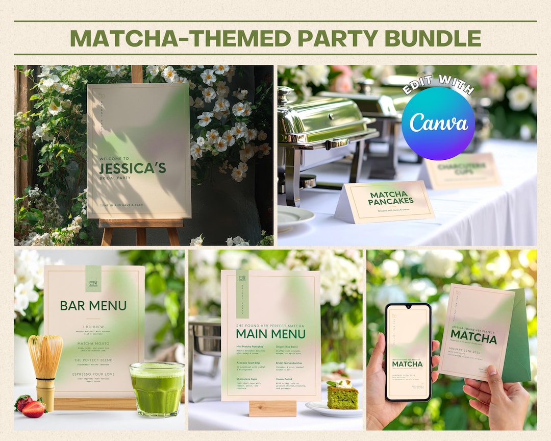 Matcha Themed Party Bundle, Housewarming Party, Green Wedding ...