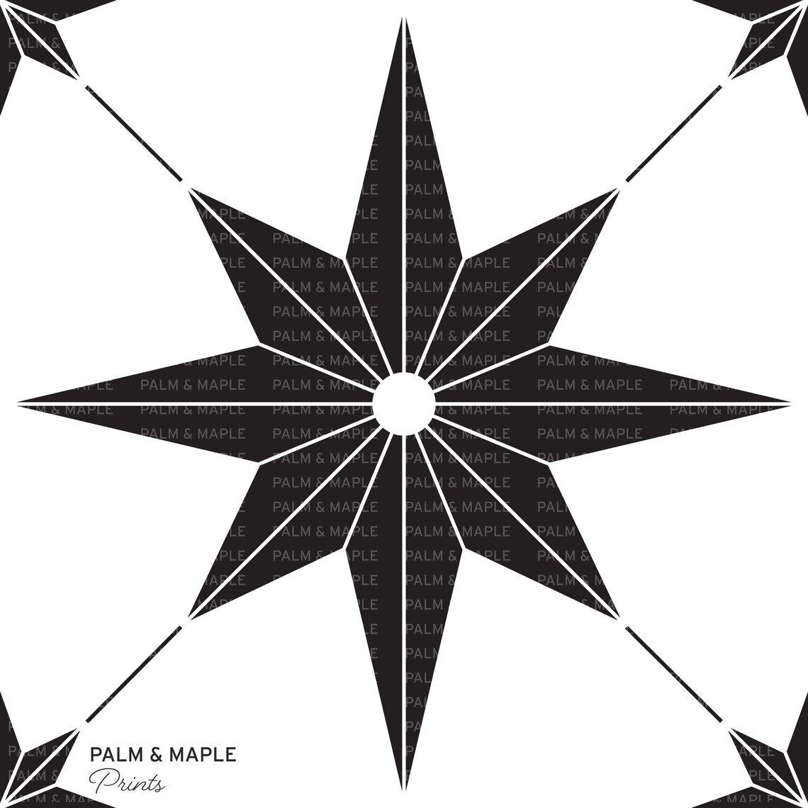 Star Tile Pattern Stencil Svg Eps Dxf Png Transparent - Etsy Canada
