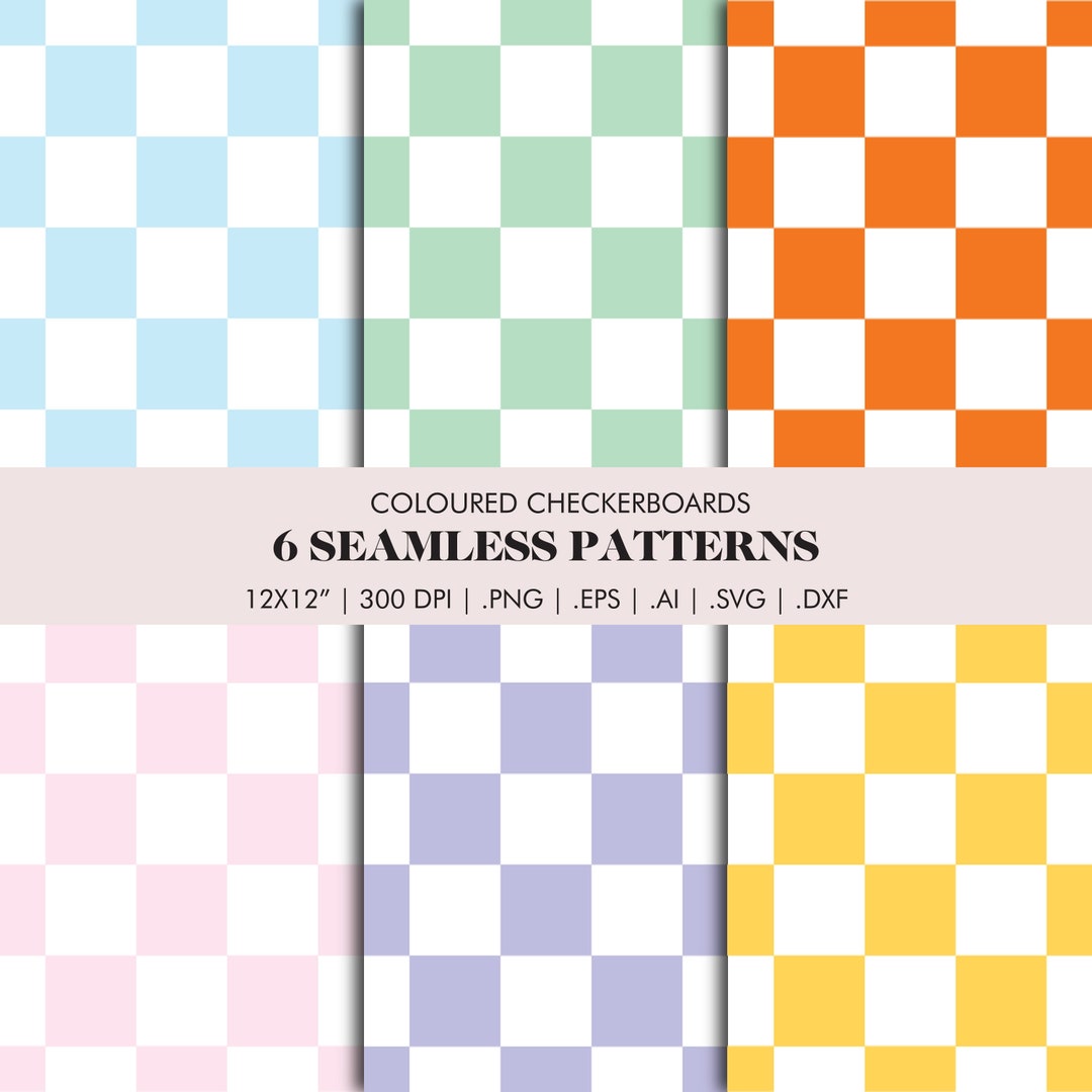 Digital Checkerboard Seamless Patterns Svg Eps Dxf Png - Etsy