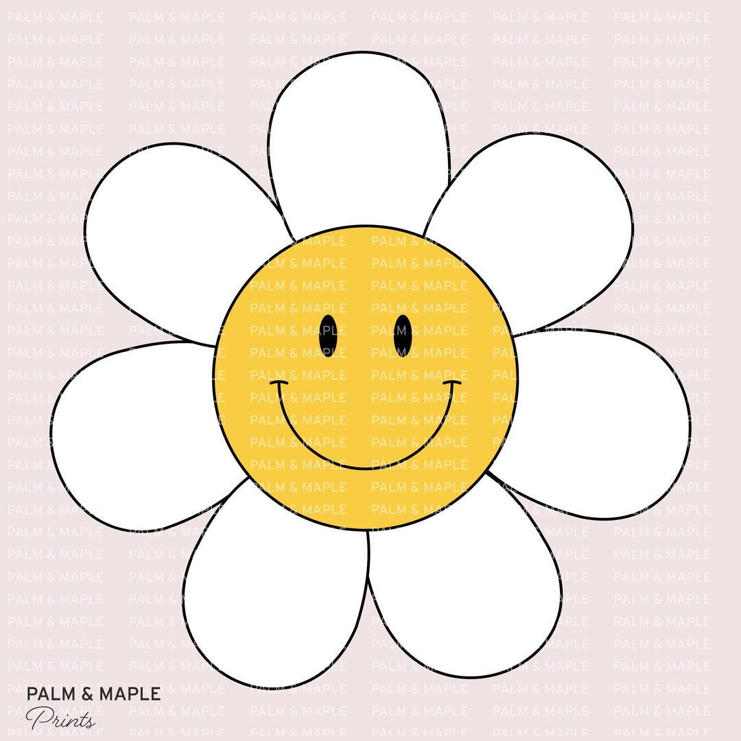 Smiley Face Flower Vector Svg Eps Dxf Png High Res Transparent Image ...