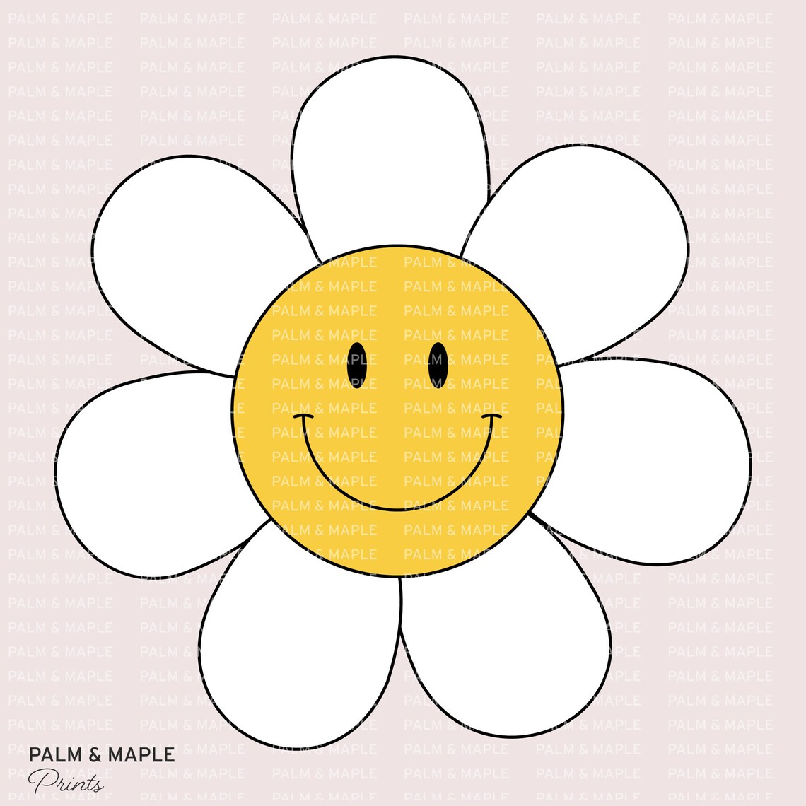 Smiley Face Flower Vector Svg Eps Dxf Png High Res - Etsy Canada