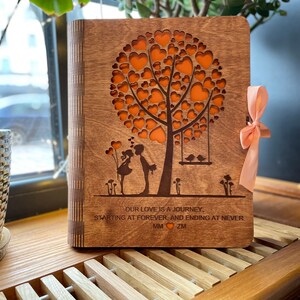 Fall Autumn Colours Orange Wedding Guest Book, Wooden Autumn ...