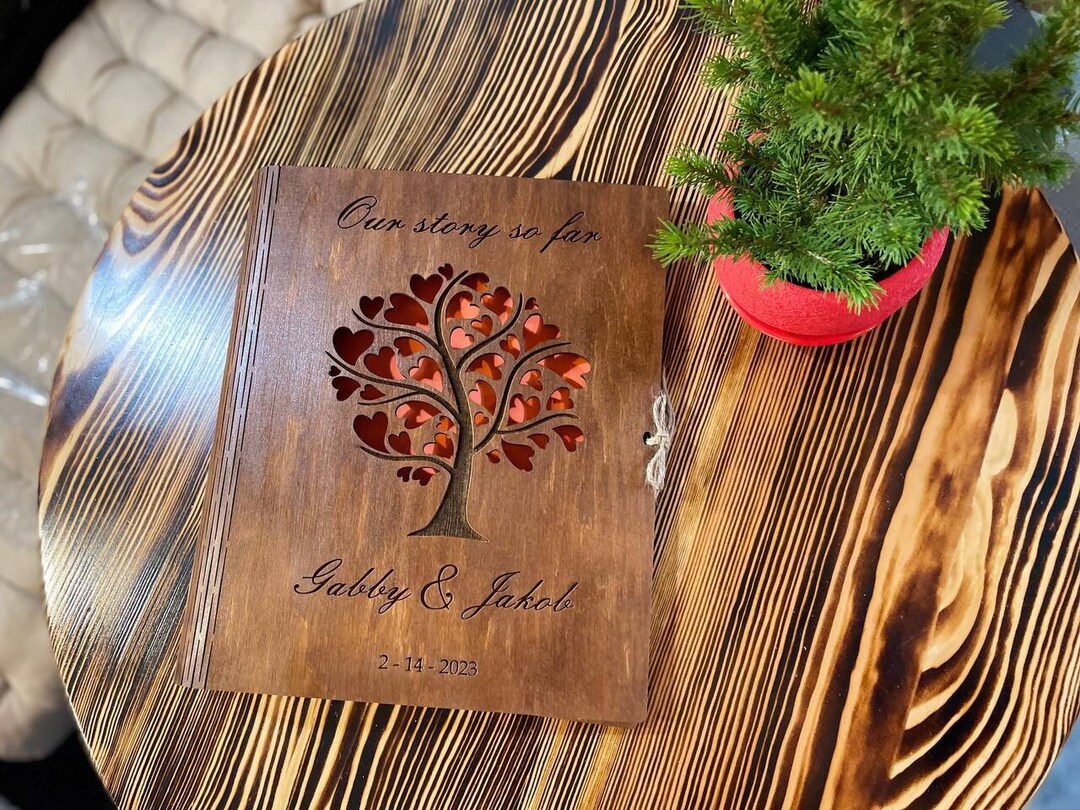 Personalized Photo Album Family Tree With Hearts Book Wedding Photo ...
