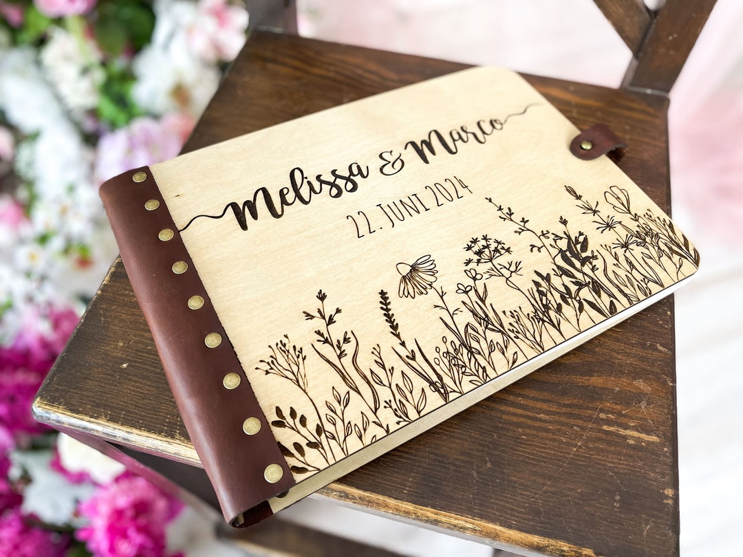 Personalised Wildflower Spring+summer Meadow Wedding Guest Book ...