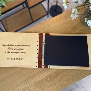 Happy Retirement Guestbook Wooden Retirement Guest Book Photo Album ...
