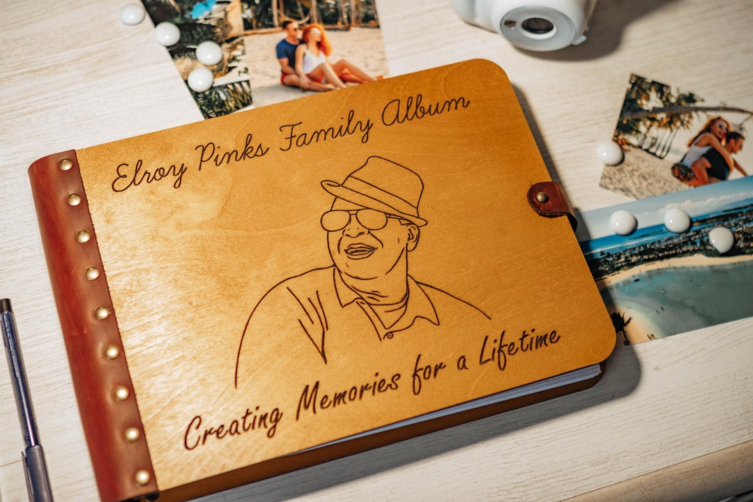 Personalized Line Art Photo Album, Custom Father's Day Gift - Etsy