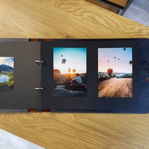 Family Adventure Book With World Map, Wooden Black Travel Book ...