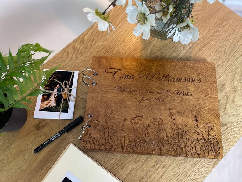 Personalised Retirement Guest Book Wooden Photo Album - Etsy