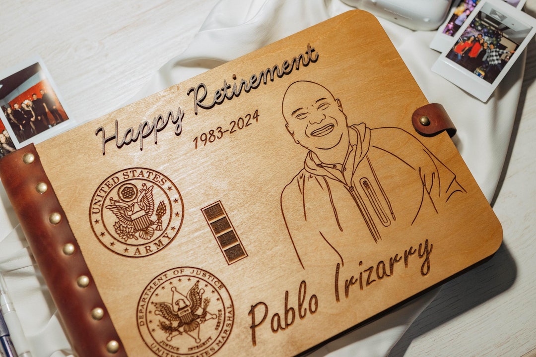 Personalized Military Retirement Guest Book + Custom Made Line Art From ...