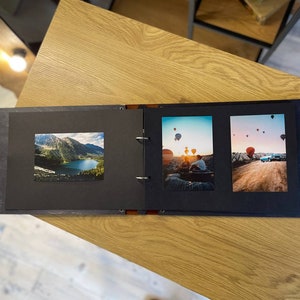 Family Adventure Book With World Map, Wooden Black Travel Book ...