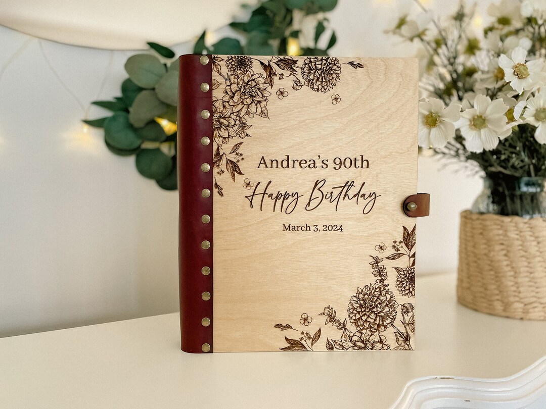 Personalized Birthday Guest Book, Personalized 25th, 35th, 50th, 90th ...