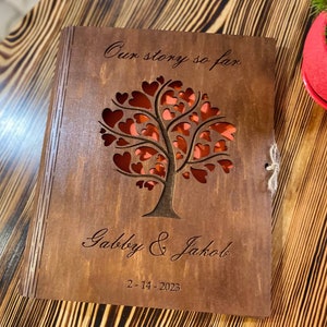 Personalized Photo Album Family Tree With Hearts Book Wedding Photo ...