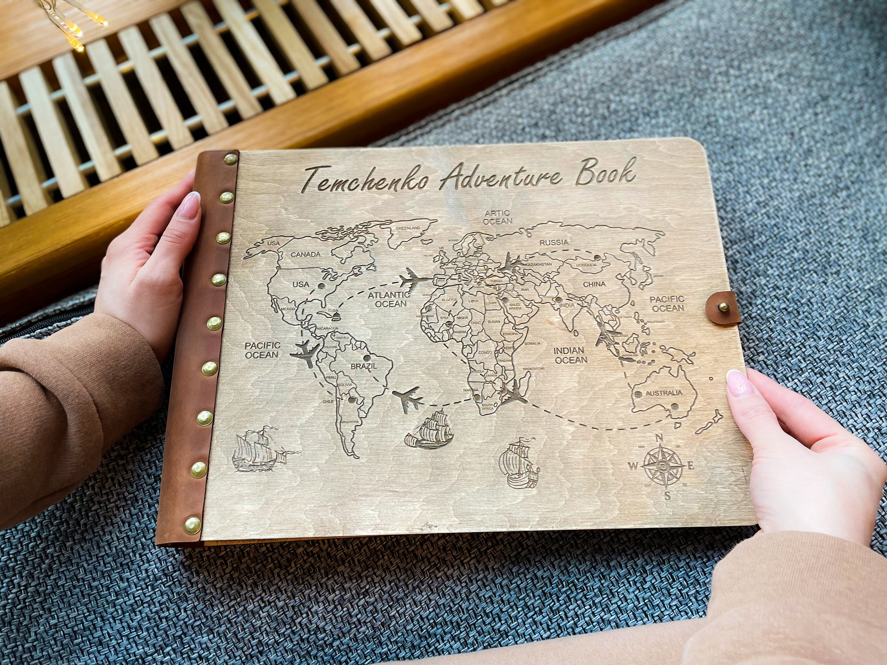 Our Adventure Photo Album Travel Scrapbook Album World Map - Etsy