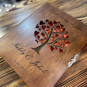 Personalized Photo Album Family Tree With Hearts Book Wedding Photo ...