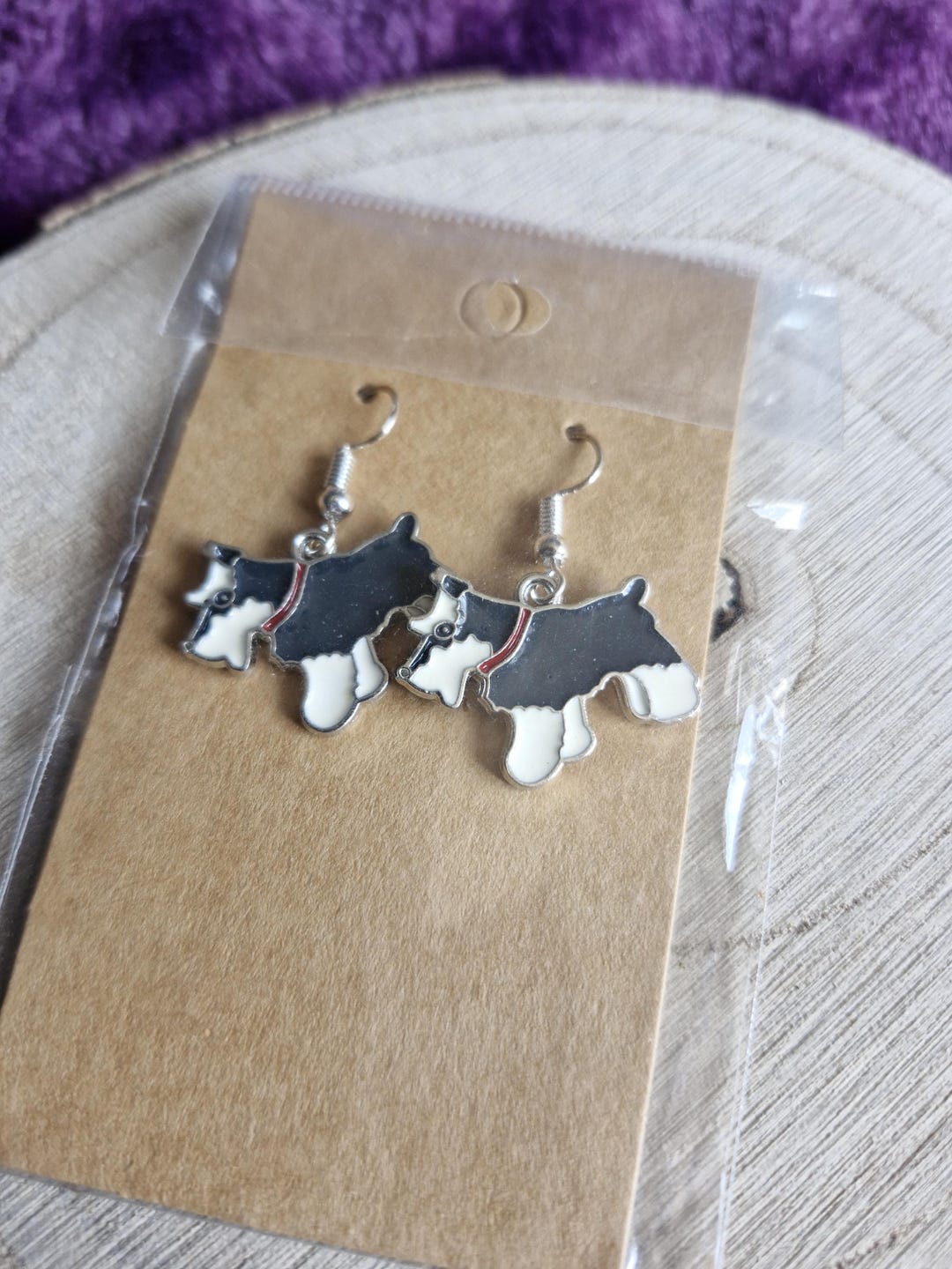 Schnauzer Dog Gold-plated Dangly Earrings - Dog Lovers Gift - Etsy