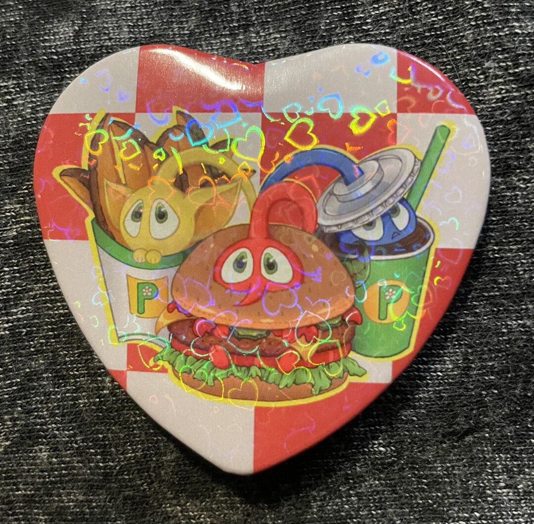 Pikmin Combo Meal Heart Button - Etsy