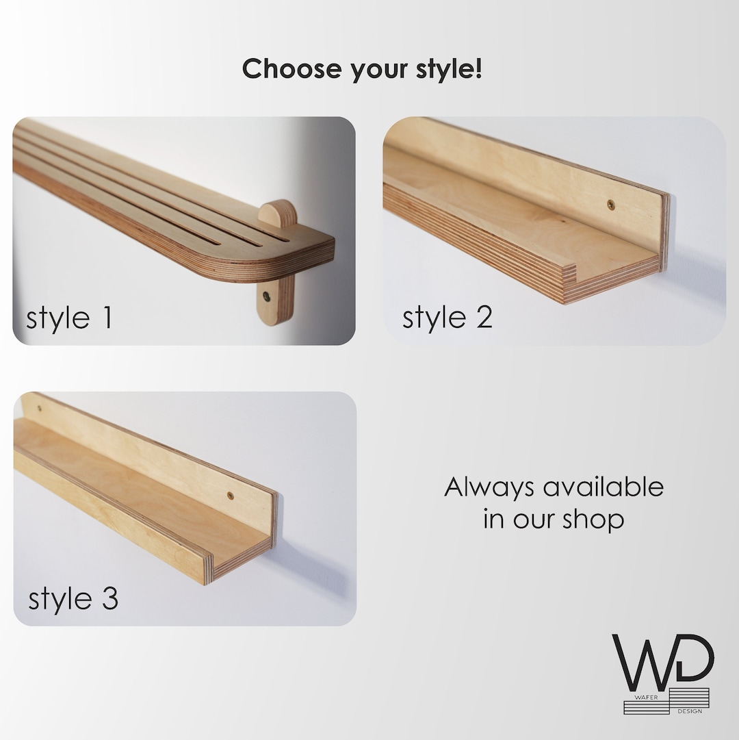 Plywood Picture Shelf, Wall Display Shelf, Art Rail, Floating Picture ...