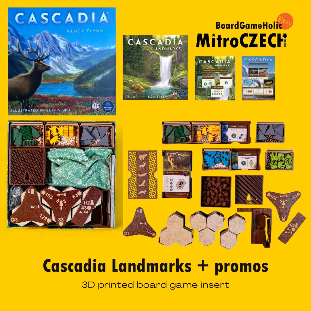 Cascadia + Cascadia Landmarks - 3D Printed Board Game Insert / Box ...