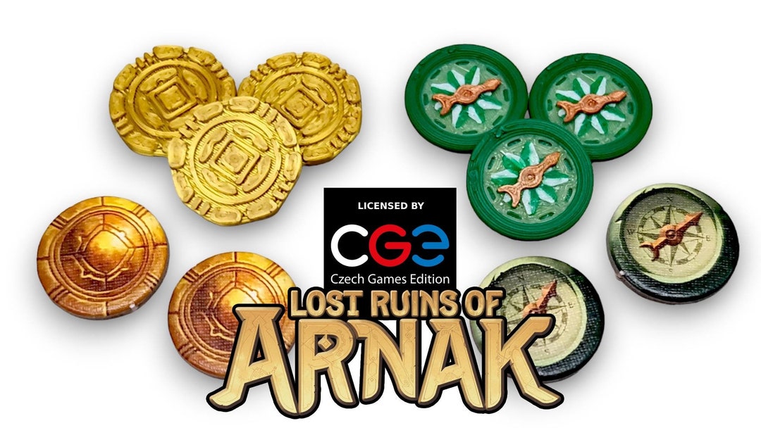 Lost Ruins of Arnak Upgrade - 3D Printed Coins and Compass Tokens ...