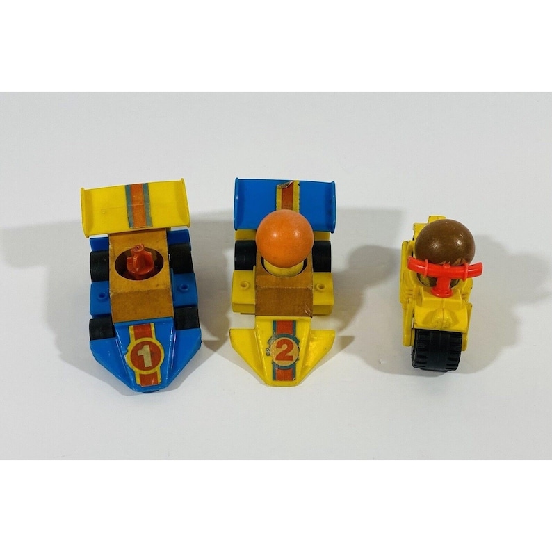 1974 Mattel Putt Putt Speedway Race Wind up Cars + Fisher Price LP ...