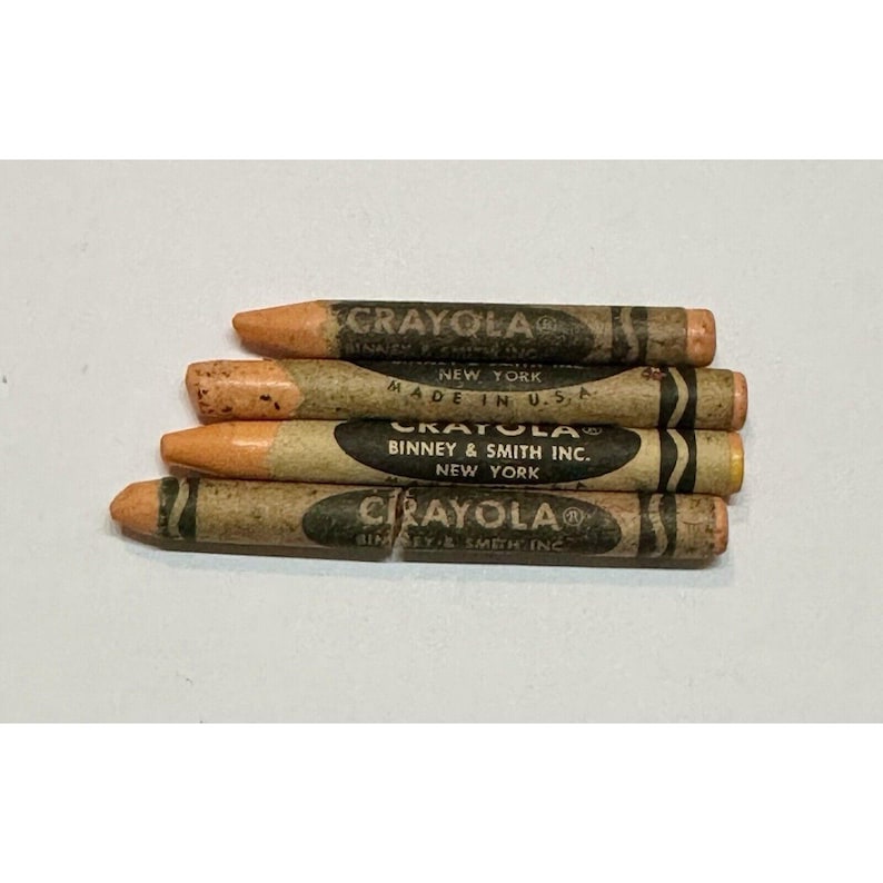 Binney & Smith Vintage Old Crayola Crayons Apricot Color Set of 4 Art ...