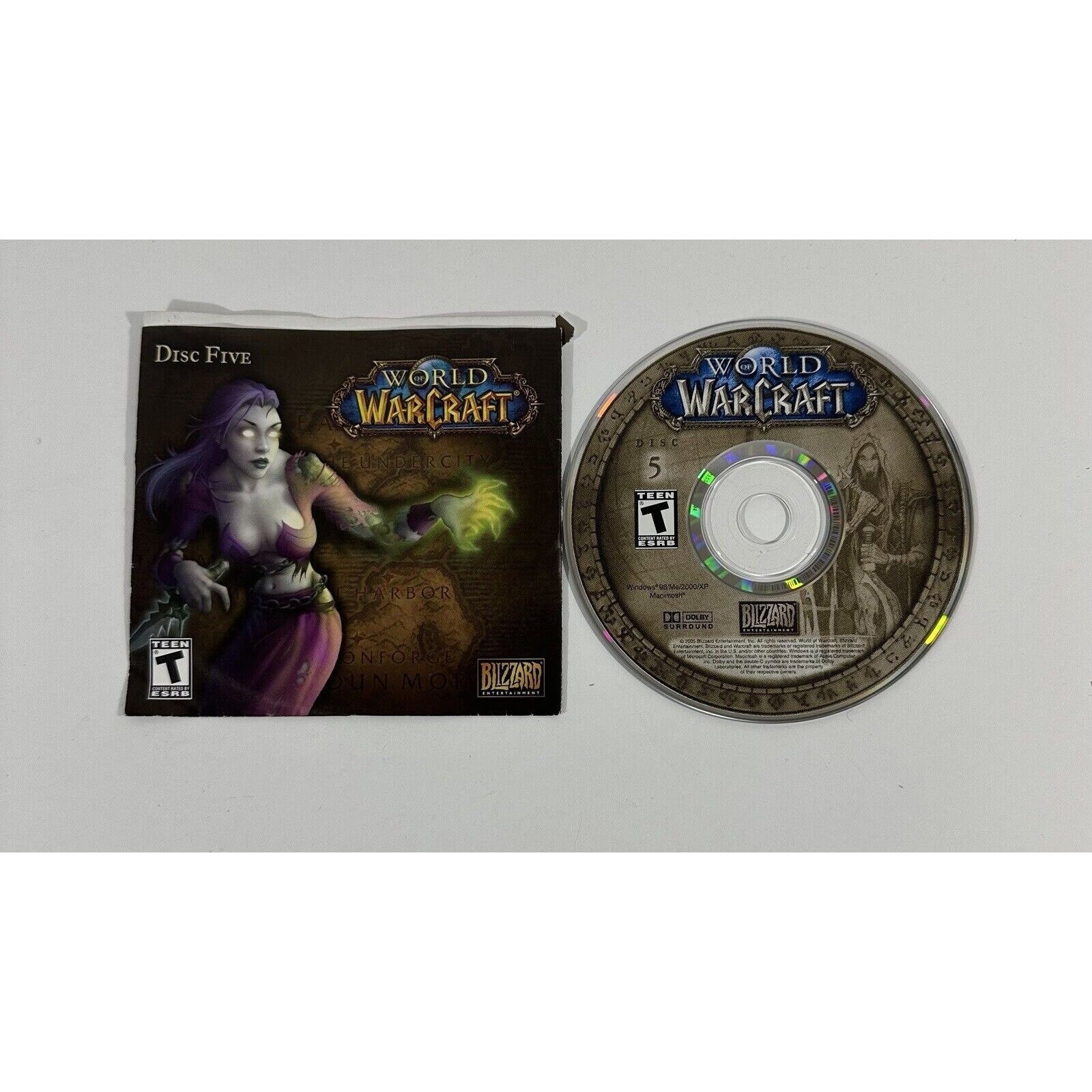 World of Warcraft Original PC Game Blizzard (2004) Disc #5 Only Paper ...