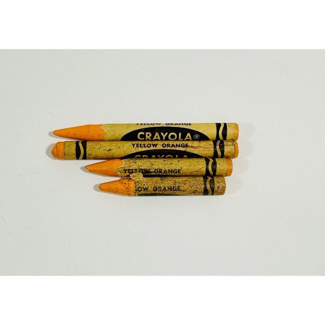 Binney & Smith Vintage Old Crayola Crayons Yellow Orange Color Set 4 ...