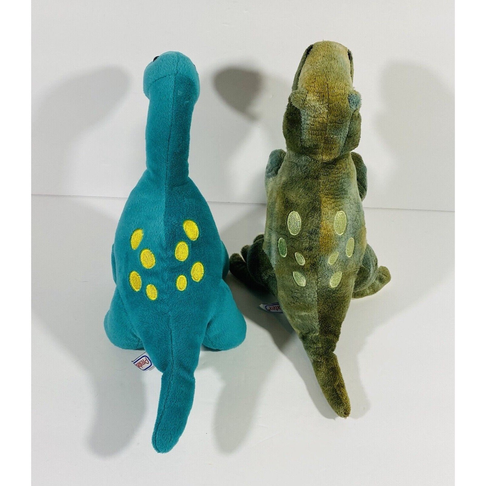 Prextex Dinosaur Set Dino Toys Brachiosaurus T-rex Blue Green Stuffed ...