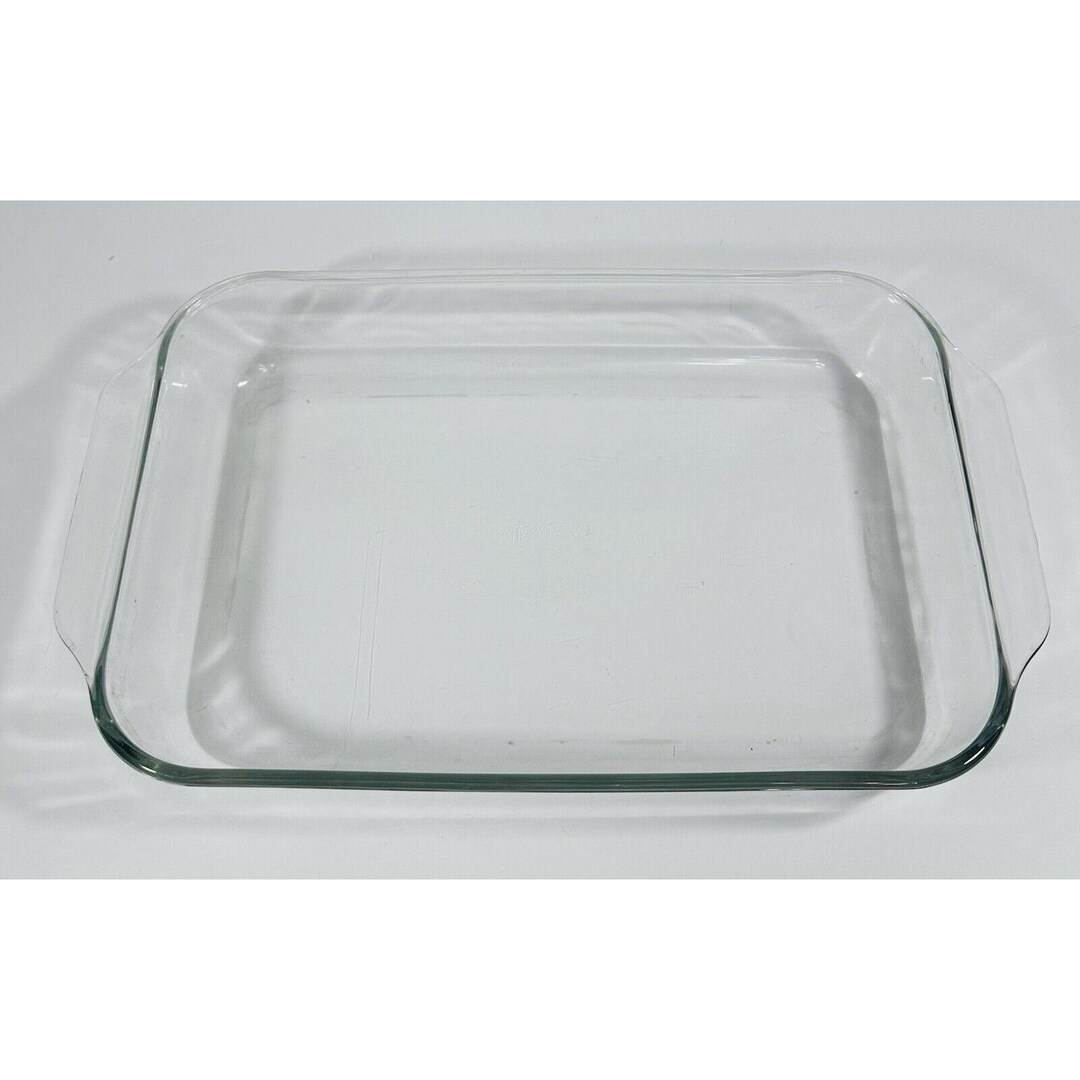 Pyrex Glass Baking Casserole Dish 3qt / 2.8L Handles #233 Clear 13x9x2 ...