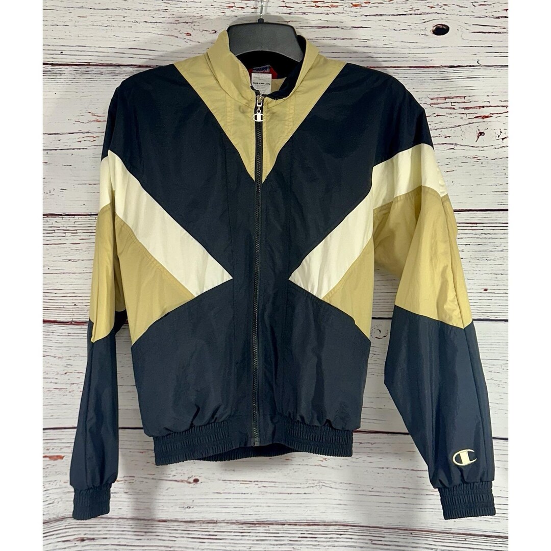 Champion Vintage Windbreaker Mens Small Zip Front Mesh Lined Jacket ...