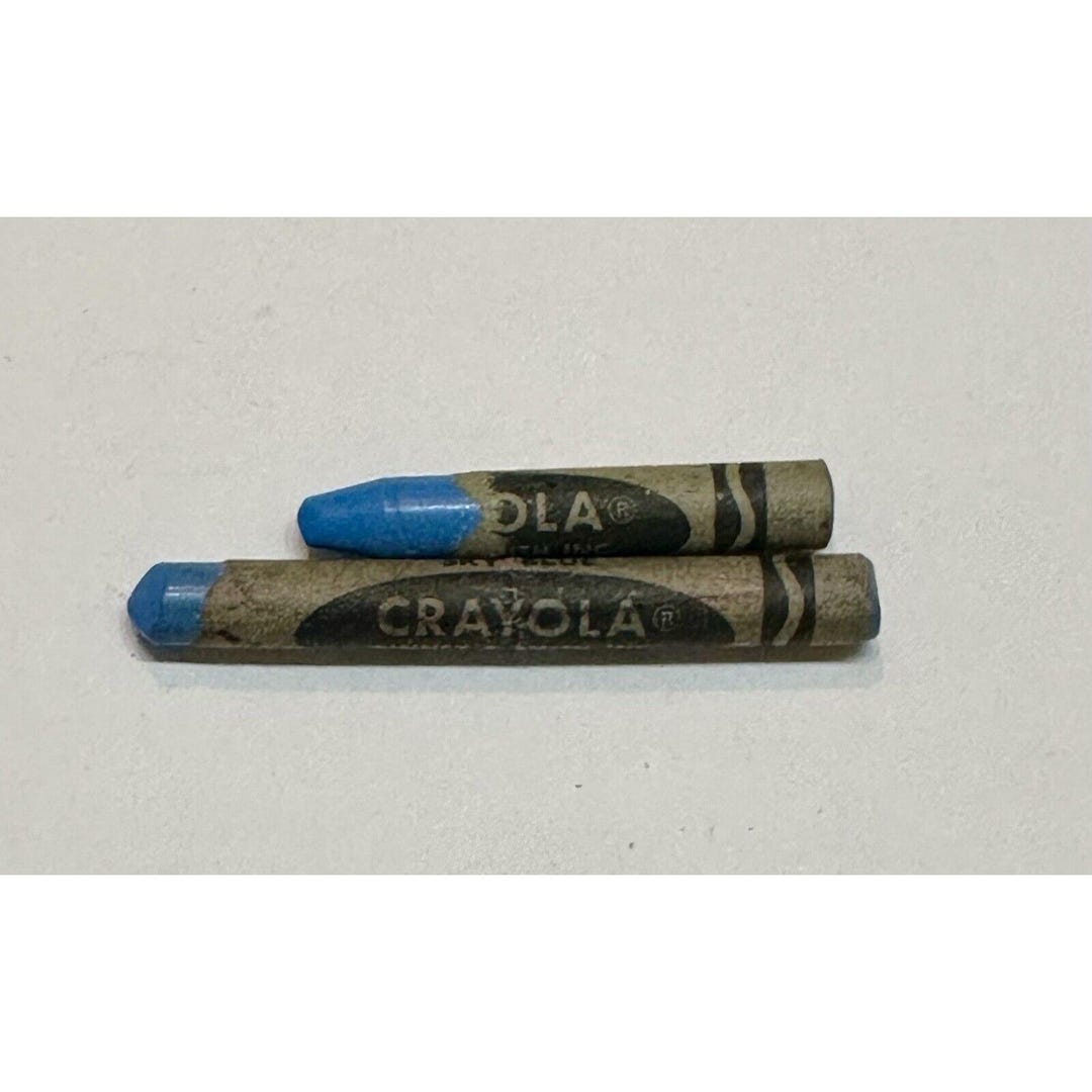 Binney & Smith Vintage Old Crayola Crayons Sky Blue Color Set of 2 Art ...