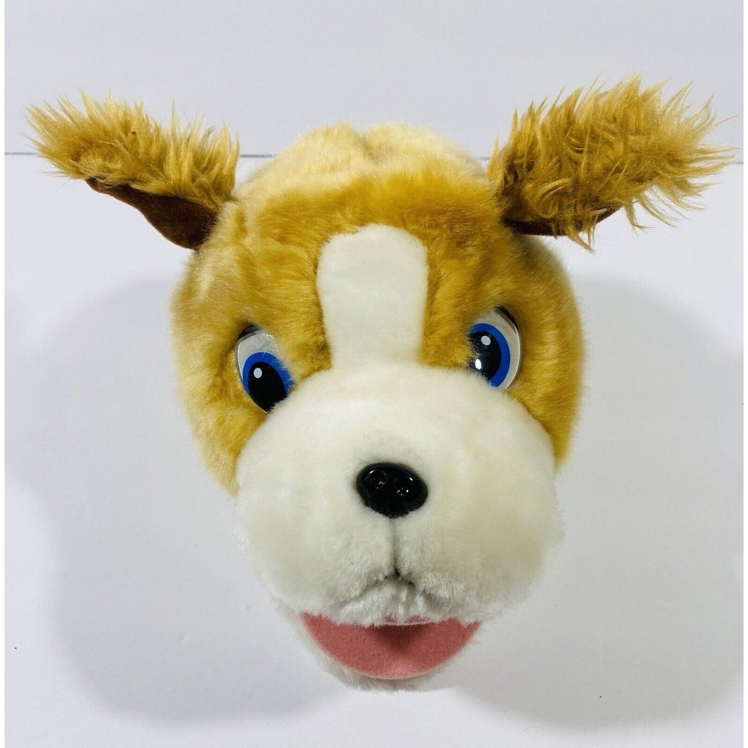 Poof Slinky Dog Head Hand Puppet Brown Spaniel Stuffed Plush Animal Toy ...