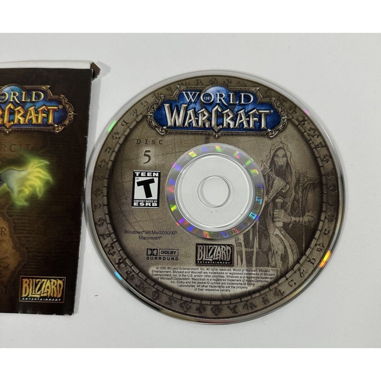 World of Warcraft Original PC Game Blizzard (2004) Disc #5 Only Paper ...