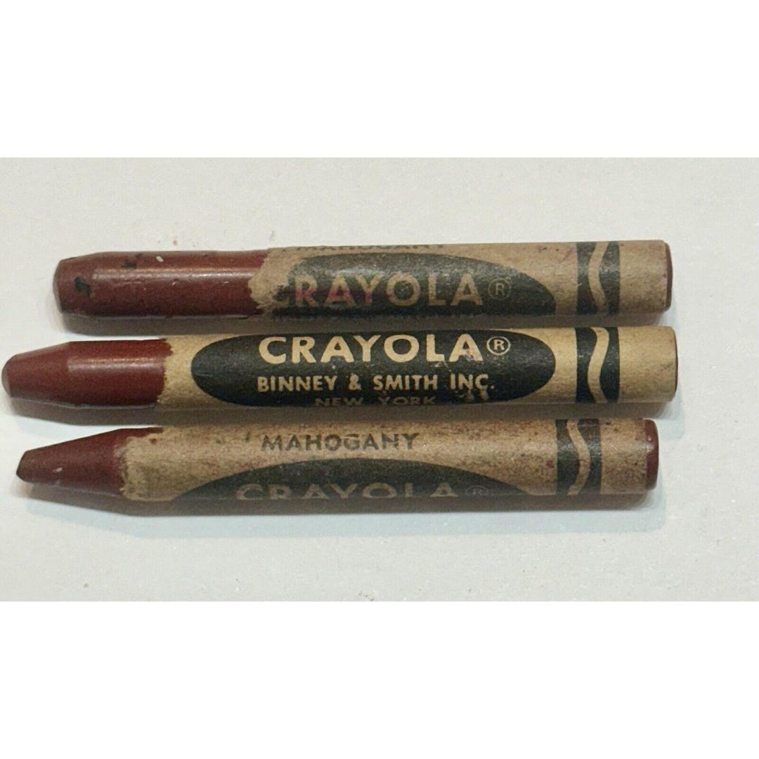 Binney & Smith Vintage Old Crayola Crayons Mahogany Color Set of 3 Art ...